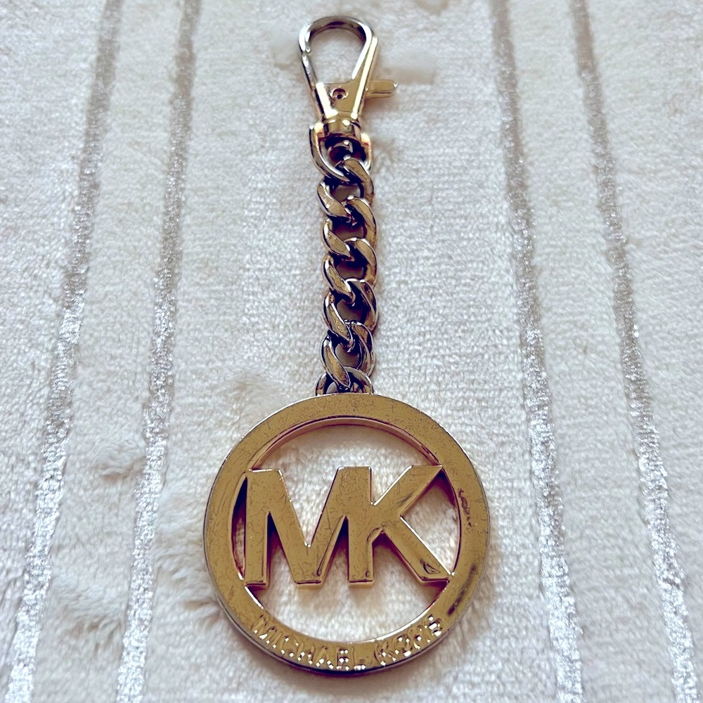 Michael Kors Gold Chain Circle Mk Bag / Key Charm - Gem